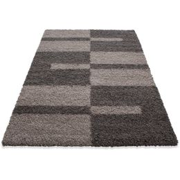 Hochflor-Teppich Ayyildiz Teppiche "Gala Shaggy 2505" Teppiche Gr. B/L: 140 cm x 200 cm, 30 mm, 1 St., grau (taupe) Esszimmerteppiche