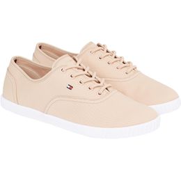 Tommy Hilfiger Canvas-Sneaker, Baumwolle, Logo-Stickerei, für Damen, beige, 36