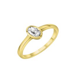 Fingerring Vivance "375/- Gelbgold Zirkonia" Fingerringe Gr. 056 (17,8), Gold, gelb (gelb, weiß) Damen Fingerringe