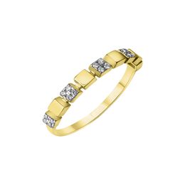 Fingerring Vivance "375/- Gelbgold bicolor Zirkonia" Fingerringe Gr. 052 (16,6), Gold, bunt (mehrfarbig, weiß) Damen