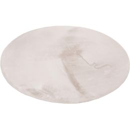 Hochflor-Teppich Esprit "Alice Kunstfell" Teppiche Gr. Ø 200 cm, 25 mm, 1 St., grau (hellgrau, beige) Esszimmerteppiche
