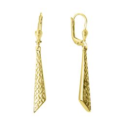 Paar Ohrhänger Vivance "375/- Gelbgold diamantiert" Ohrringe Gr. ONE-SIZE, Gold, gelb Damen Ohrhänger