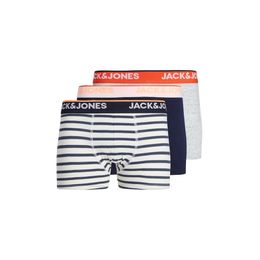 Jack & Jones JACK & JONES Boxershorts 'Dave' Herren Größe S navy / graumeliert / orange / koralle / offwhite