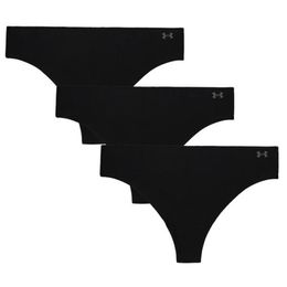 Under Armour - Women's Pure Stretch Solid Thong Pants 3 Pack - Alltagsunterwäsche Gr XS schwarz