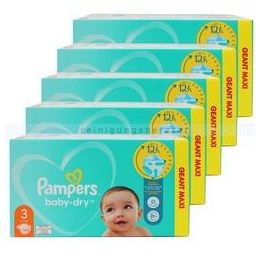 Babywindeln Pampers Baby Dry Größe 3 Midi 6-10 kg 540 Stück 3-Monats-Vorrats-Pack, für bis zu 100 % Auslaufschutz