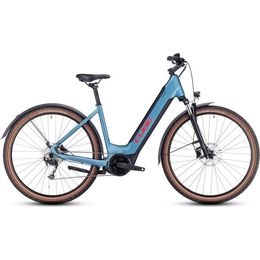 Cube Nuride Hybrid Performance Allroad 500 Wh E-Bike Easy Entry 28" metalblue'n'red 54cm/M