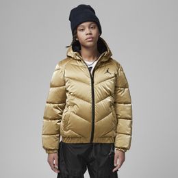 Jordan glänzende Chevron-Jacke mit Kapuze für ältere Kinder - Braun