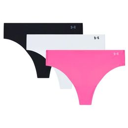Under Armour - Women's Pure Stretch Solid Thong Pants 3 Pack - Alltagsunterwäsche Gr XS rosa