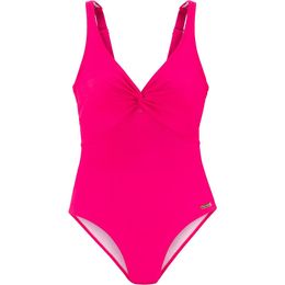Lascana Lolo Badeanzug, Knoten-Detail, Unterbrustgummi, für Damen, pink, 42D