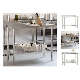 vidaXL Küchenwagen Küchenwagen Küchen-Arbeitstisch mit Aufkantung 110x55x93 cm Edelstahl