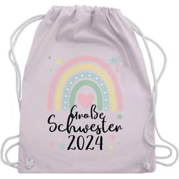Shirtracer Turnbeutel Große Schwester Geschenk 2024 Regenbogen Big Sister