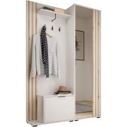 MOEBLO Kompaktgarderobe JOHN (Dielenschrank Wandschrank Regal Diele & Flur Kleiderschrank Schuhschrank