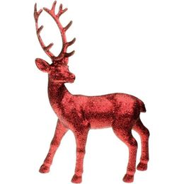 Macosa Home Weihnachtsfigur Deko-Hirsch glitzernd Hirschdekoration Weihnachten Winter Tierfigur