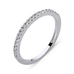 EinStein Diamant Verlobungsring Vorsteckring Diamant halbrund Memoire Ring in 14 Karat Weißgold
