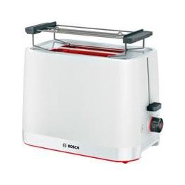 Bosch Kompakt-Toaster MyMoment TAT3M121 weiß, 950 Watt, für 2 Scheiben Toast Leistung: 950 Watt Kapazität: 2 Scheiben Toast Funktionen: Auftauen, Aufwärmen, Liftfunktion, Stopp-Taste Ausstattung: Brotzentrierung, Brötchenaufsatz, Krümelschublade