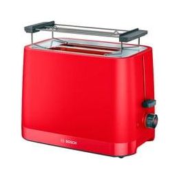 Bosch Kompakt-Toaster MyMoment TAT3M124 rot, 950 Watt, für 2 Scheiben Toast Leistung: 950 Watt Kapazität: 2 Scheiben Toast Funktionen: Auftauen, Aufwärmen, Liftfunktion, Stopp-Taste Ausstattung: Brotzentrierung, Brötchenaufsatz, Krümelschublade