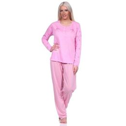EloModa Pyjama Damen Pyjama langarm zweiteiliger Schlafanzug; M L XL XXL (2 tlg)