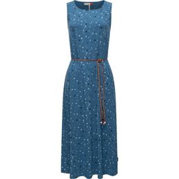 Ragwear Blusenkleid Stepnie langes Sommerkleid mit coolem Print, blau
