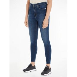 Calvin Klein Jeans Ankle-Jeans HIGH RISE SUPER SKINNY ANKLE mit hohem Bund, blau