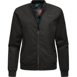 Ragwear Wendejacke Joom modische 2-in-1-Jacke mit Alloverprint und unifarbener Seite, schwarz