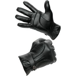 Pearlwood Lederhandschuhe Handinnenfläche mit Polsterung für Fahrkomfort, schwarz