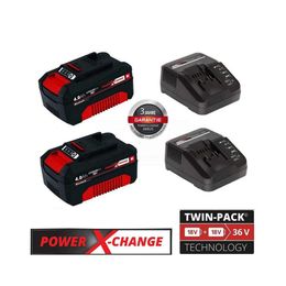 Einhell 2 x 4,0 Ah Akku und 2 x Ladegerät Power X-Change Li-Ion