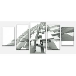 wandmotiv24 Mehrteilige Bilder 3D-Hintergrund mit quadratischen Strukturen