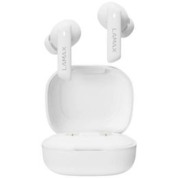 Lamax Clips1 In Ear Headset Bluetooth® Stereo Weiß Batterieladeanzeige, Headset, Ladecase, Lautstärkeregelung, Mono, Schweißresistent, Touch-Steuerung
