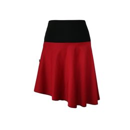 dunkle design Jerseyrock Asymmetrisch Grau Rot Grün Mini elastischer Bund