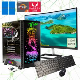 F (A bis G) Hyrican Gaming-PC-Komplettsystem "Rockstar SET2464" Computer-Komplettsysteme Gr. Microsoft Windows 11 Home (64 Bit), 16 GB RAM 1000 GB SSD, schwarz PC Sets