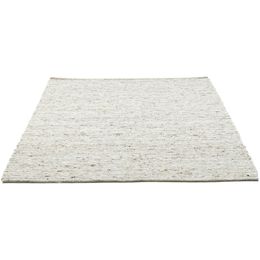 Wollteppich Home Affaire "Greith" Teppiche Gr. B/L: 90 cm x 160 cm, 12 mm, 1 St., grau (sand grau) Schurwollteppiche