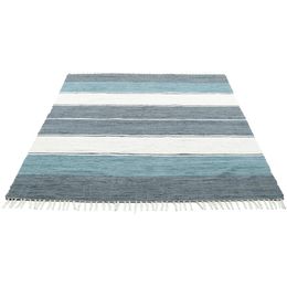 Teppich Home Affaire "Alizee" Teppiche Gr. B/L: 160 cm x 230 cm, 5 mm, 1 St., grau (anthrazit) Baumwollteppiche