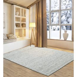 Wollteppich Home Affaire "Pirker" Teppiche Gr. B/L: 70 cm x 140 cm, 12 mm, 1 St., beige (naturgrau) Schurwollteppiche