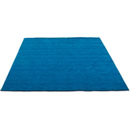 Wollteppich Home Affaire "Karchau" Teppiche Gr. B/L: 60 cm x 90 cm, 13 mm, 1 St., blau Schurwollteppiche