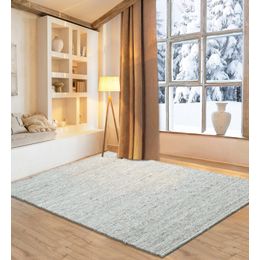 Wollteppich Home Affaire "Pirker" Teppiche Gr. B/L: 190 cm x 290 cm, 12 mm, 1 St., beige (naturgrau) Schurwollteppiche