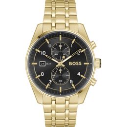 Chronograph BOSS "SKYTRAVELLER" Armbanduhren goldfarben Herren Uhren