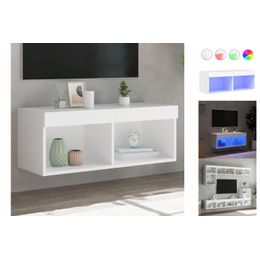 vidaXL TV-Schrank TV-Schrank mit LED-Leuchten Weiß 80x30x30 cm