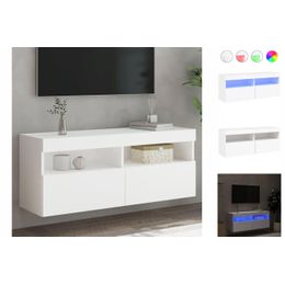 vidaXL TV-Schrank TV-Wandschrank mit LED-Leuchten Weiß 100x30x40 cm