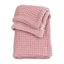 Babydecke Waffel Teddy Old Pink