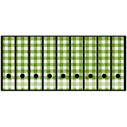 Wallario Etiketten Muster einer Tischdecke in grün und weiß kariert