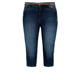 Sublevel Bermudas Damen Capri Hose Jeans Shorts 3/4 Hose Short Bermuda mit Flechtgürtel