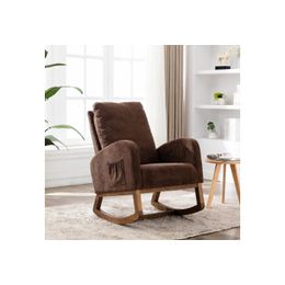 OKWISH Polsterstuhl Schaukelstuhl Wohnzimmerstuhl Relax Stuhl Sessel (mit Seitentaschen
