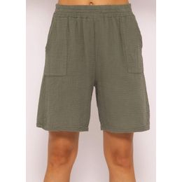 SASSYCLASSY Bermudas Musselin Sommer Hose Damen Kurz