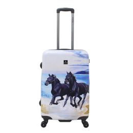 Saxoline® Koffer Blue Spinner 4 Rollen TSA Gr. S/M/L/SET Black Horses