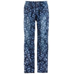 YESET Chinohose Damen Stretch Jeans Hose Blumen Muster Chino blau 950379