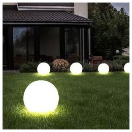 10er Set LED Solar Außen Kugel Erdspieß Steck Leuchten Garten Balkon Lampen weiß