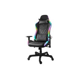 Deltaco Gaming-Stuhl Gaming Stuhl GAM-080 RGB Beleuchtung Kunstleder Nackenkissen (kein Set)