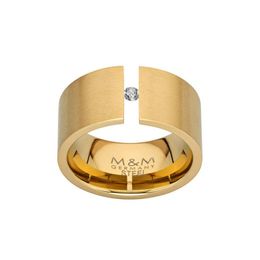 M&M M&M Spannring Ring Damen breit Spannring mit Zirkonia Stein (1-tlg)
