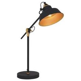 Retro Schreib Nacht Tisch Lampe SCHWARZ GOLD Wohn Schlaf Zimmer Beleuchtung Lese Leuchte verstellbar