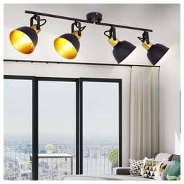 Decken Lampe Wohn Ess Zimmer Balken Leuchte Licht Schiene gold-farben schwenkbar Globo 54655-4